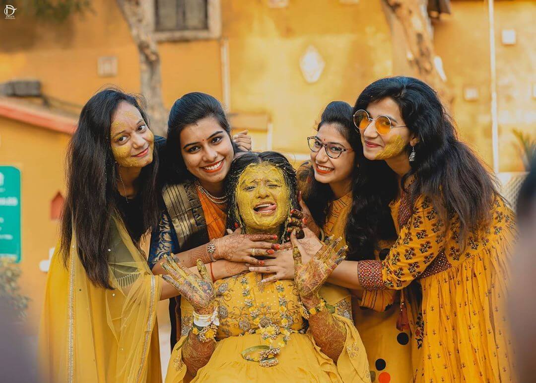 Top 10 Haldi poses for bride - The Sparkling Wedding